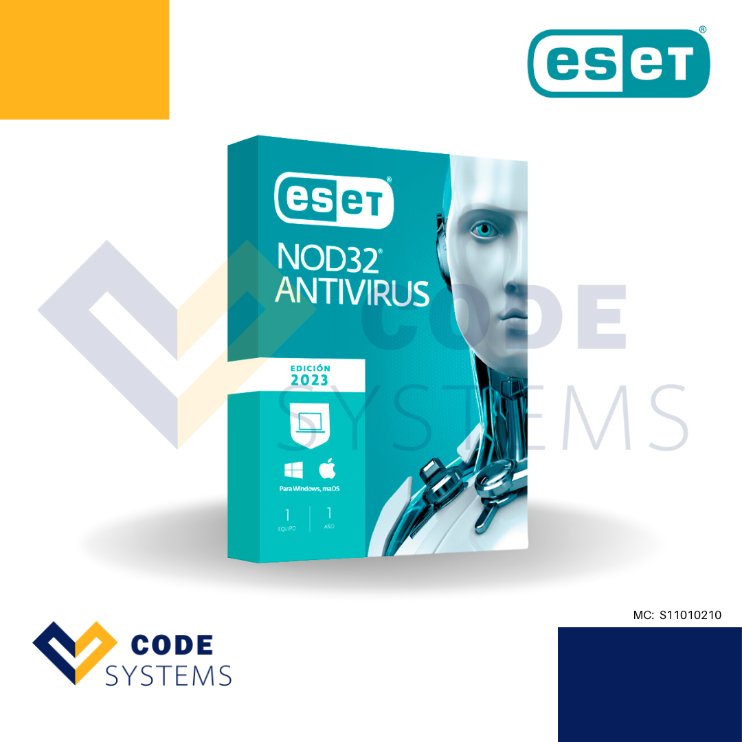 Software Eset Nod32 Anti-Virus Edicion 2024 Para 1 Pc, Licencia 1 Año. - V Code Systems S.A.C